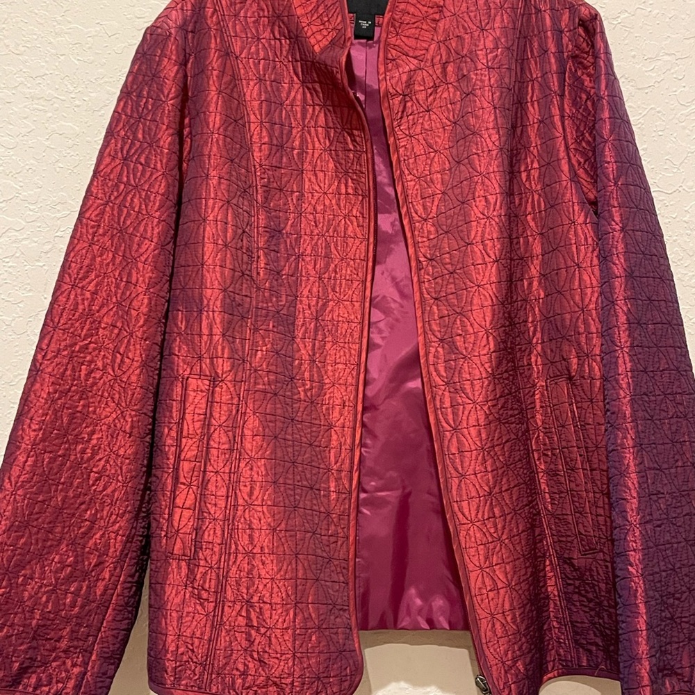 Bernardo Lightweight Quilted Jacket Burgundy 2x - Gem